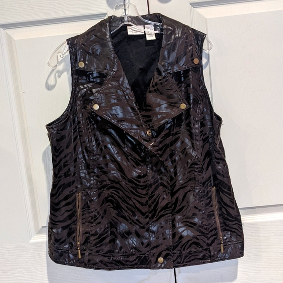 Chico's | Jackets & Coats | Zenergy By Chicos Faux Leather Brown Zebra ...